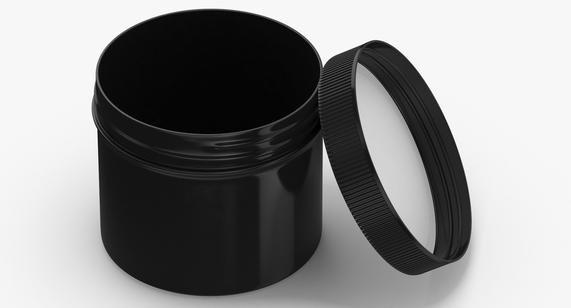 3D Model 32 Oz Wide Mouth Short Plastic Jars Collection Open - 2 Models ...