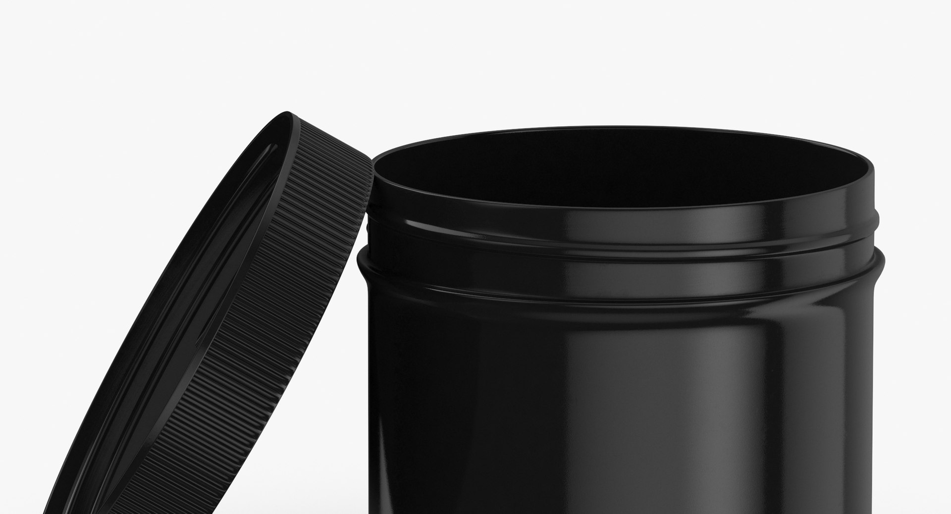 3D Model 32 Oz Wide Mouth Short Plastic Jars Collection Open - 2 Models ...