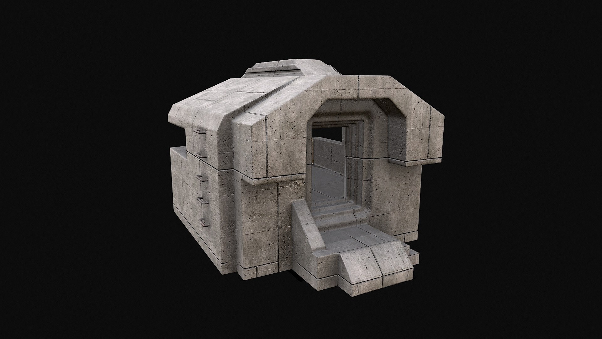 3D Military Concrete Bunker Base 4 - TurboSquid 2358105