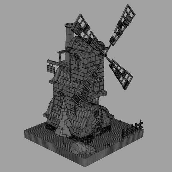Moinho de Vento Estilizado 01 Modelo 3D - TurboSquid 1818406