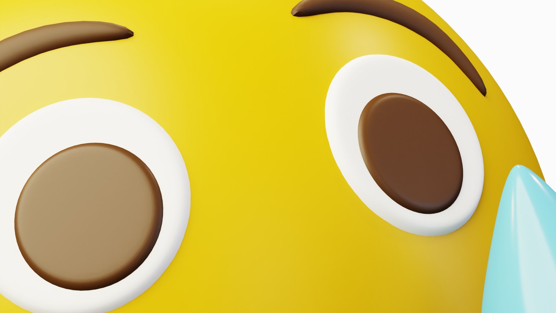 Sad With Tears Yellow Ball Emoticon Emoji Or Smiley 3D Model ...