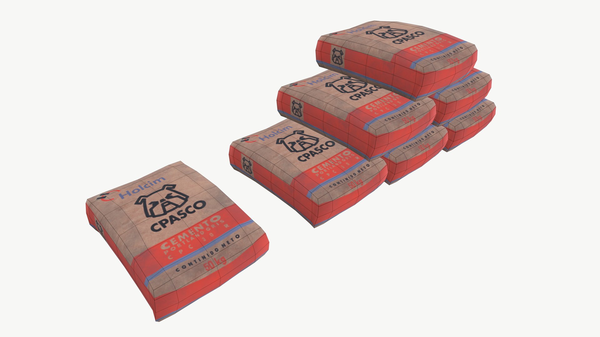 3D Model Cement Bags - TurboSquid 2276900