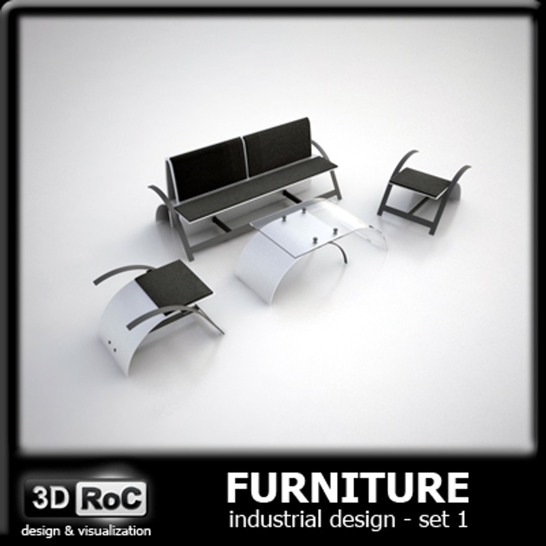 3d design furniture set sofa model