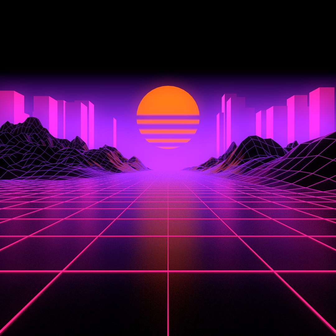 Synthwave Landscape 3D Model - TurboSquid 2170899