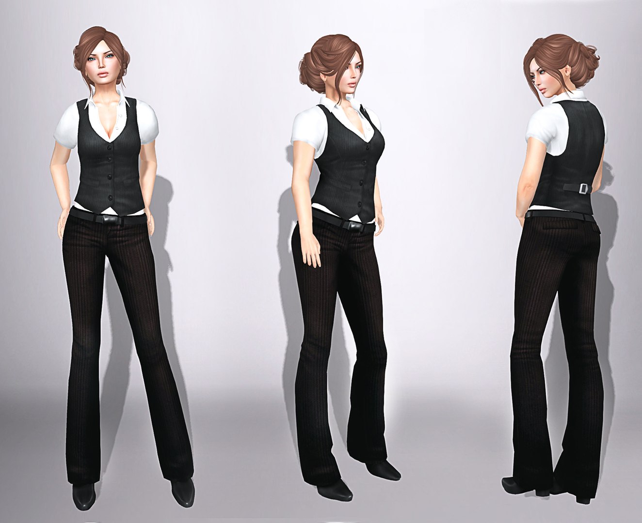 3D Working Woman Character Outfit Model - TurboSquid 1905462
