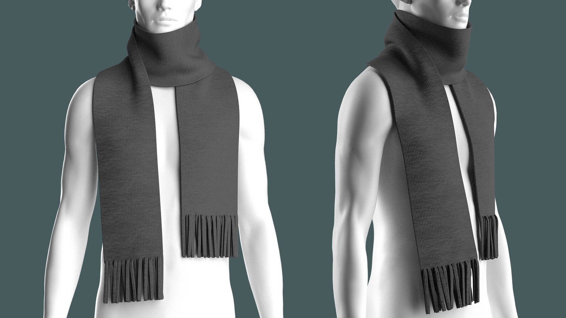 3D Winter Scarves Pack MD CLO 3D Zprj Projects Obj Fbx Model ...