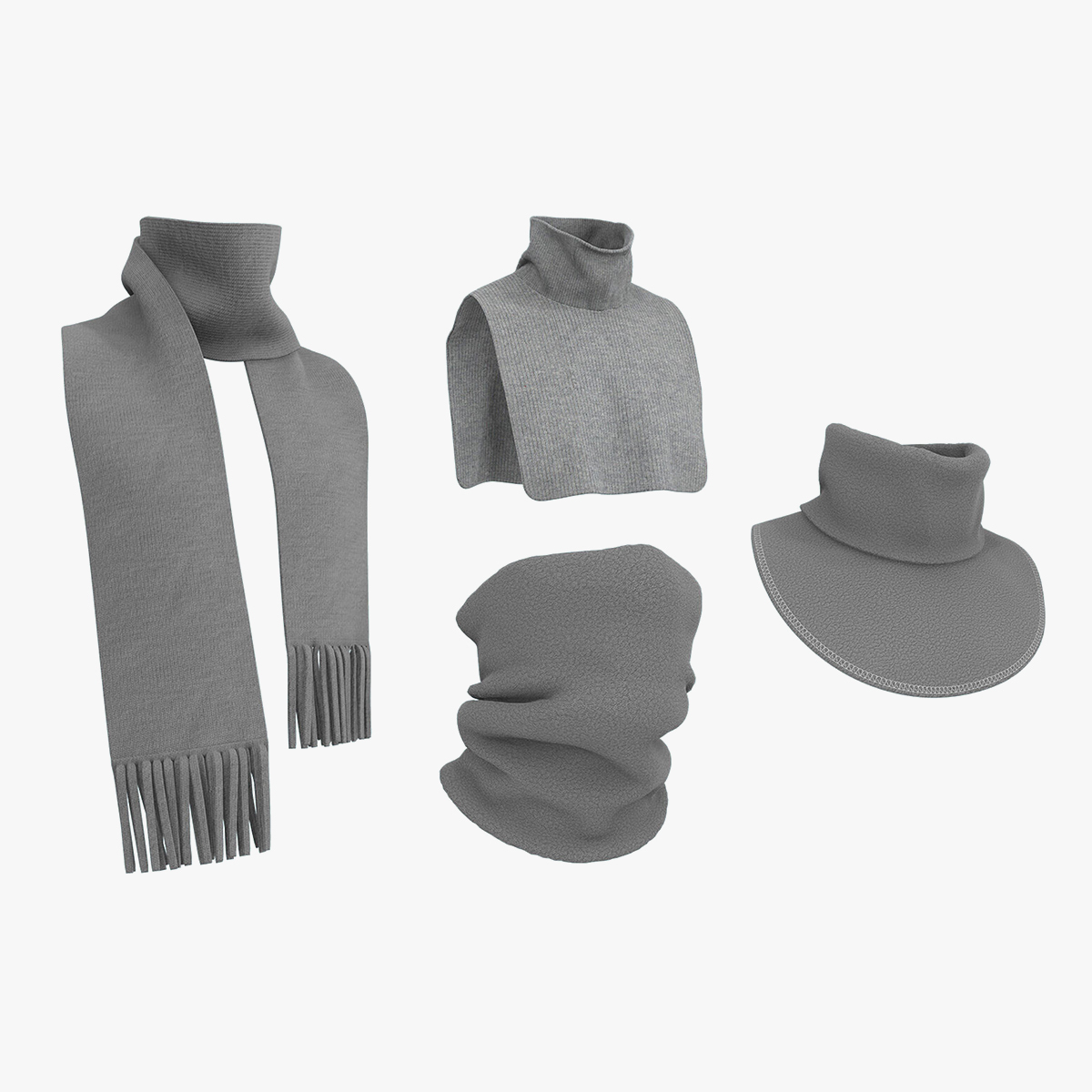 3D Winter scarves pack MD CLO 3D zprj projects obj fbx model ...