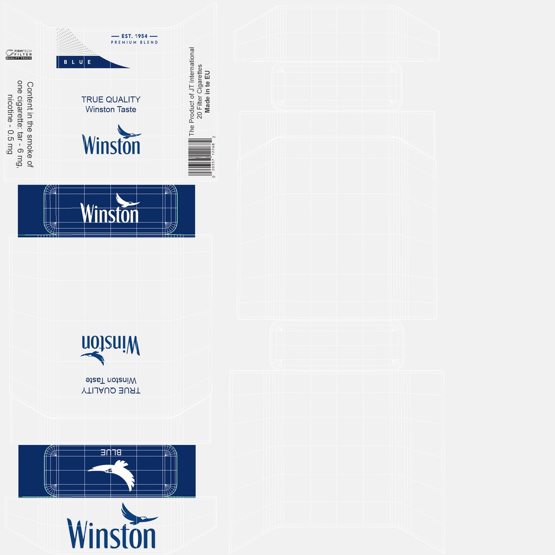 3D Winston Cigarettes Pack Model - TurboSquid 1776725