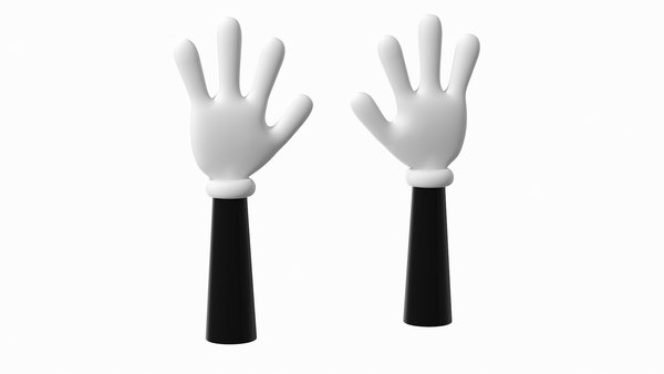modelo 3d Manos de dibujos animados en guantes Rigged para Cinema 4D ...