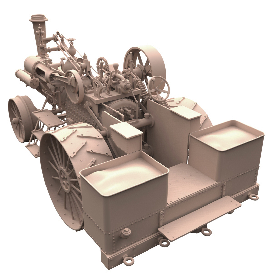 steam traction engine 1912 3d obj