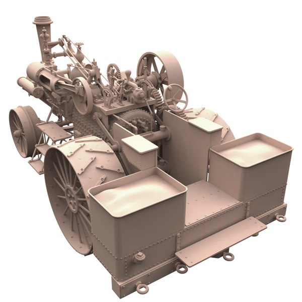 steam traction engine 1912 3d obj
