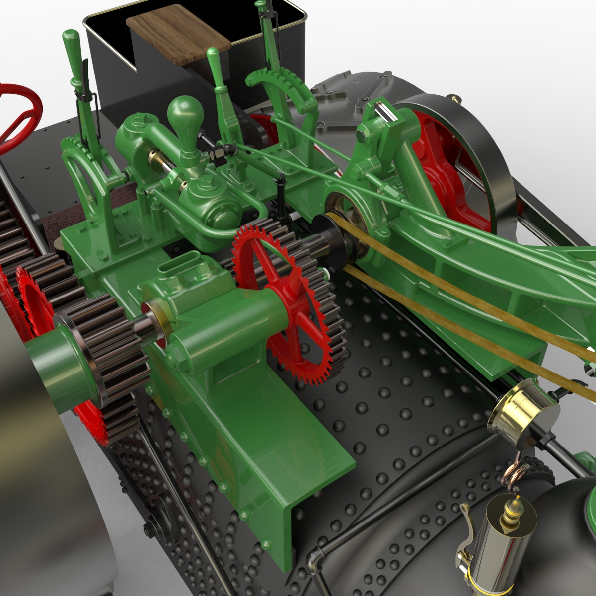 steam traction engine 1912 3d obj