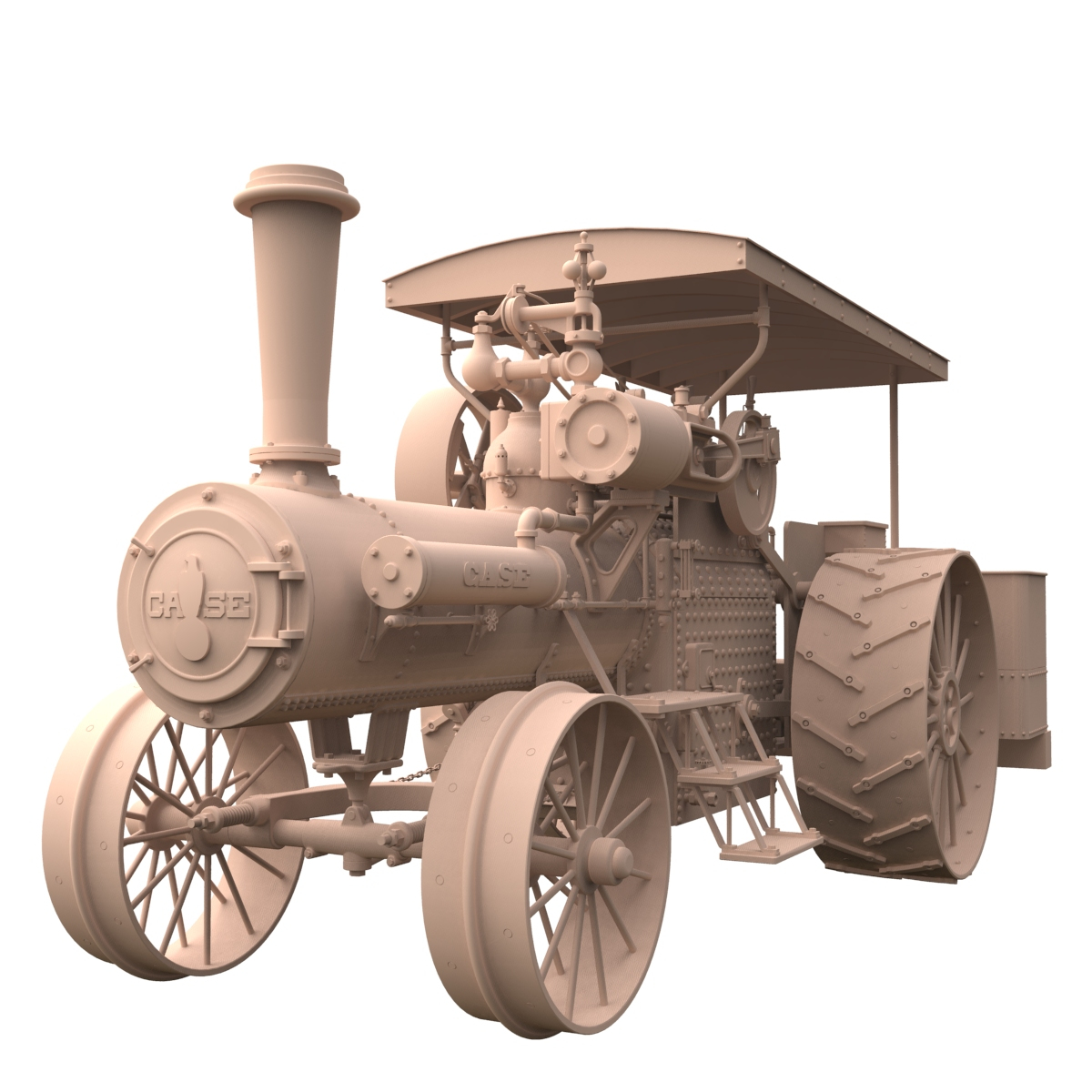 steam traction engine 1912 3d obj