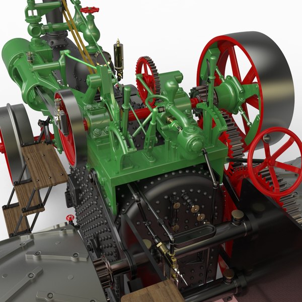 steam traction engine 1912 3d obj