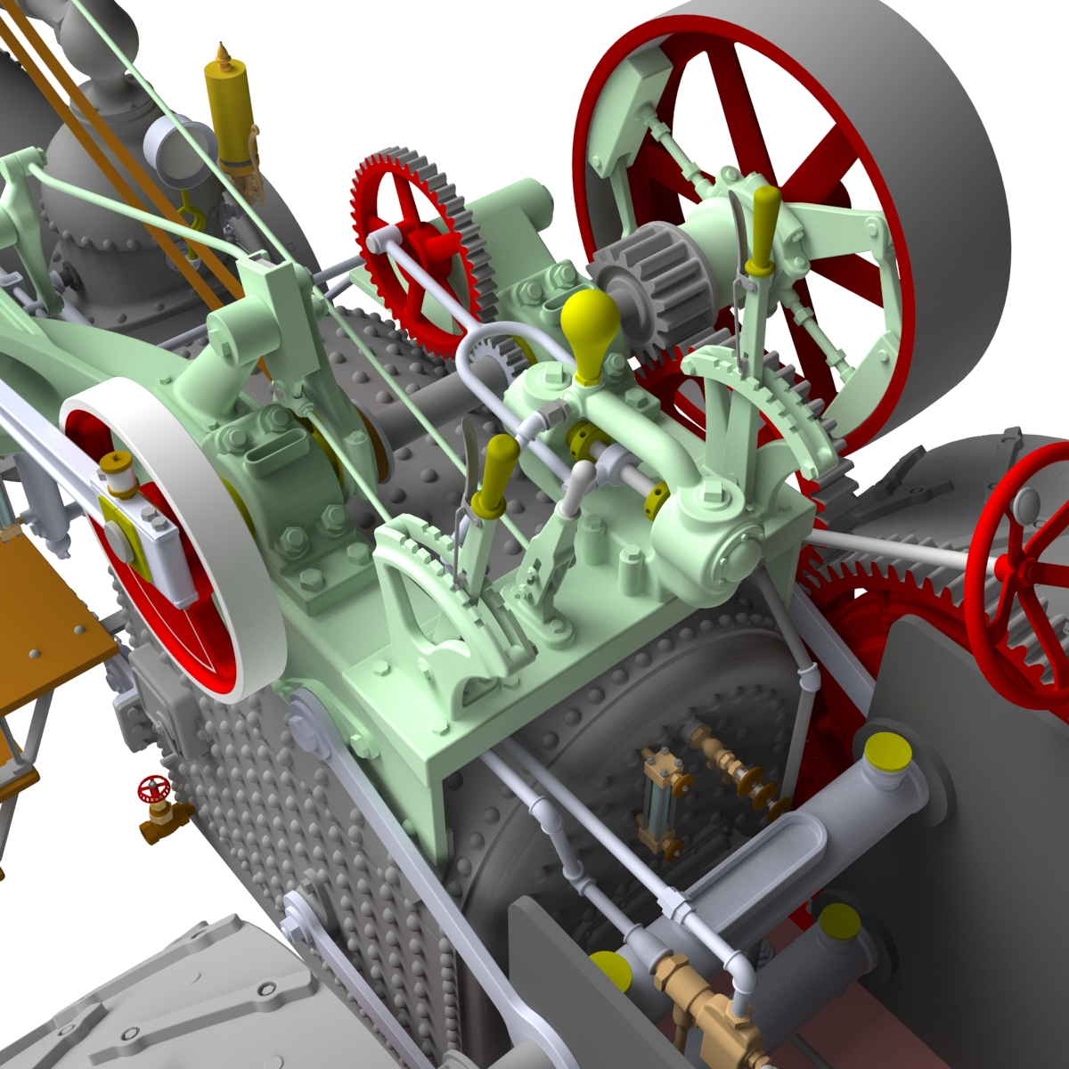 steam traction engine 1912 3d obj