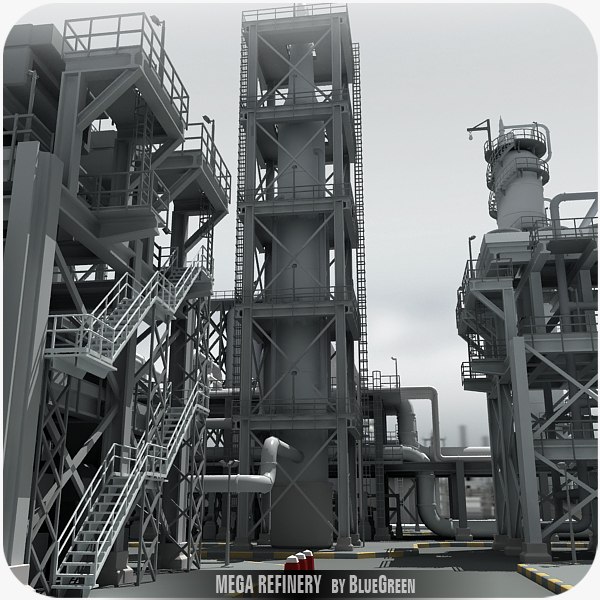 3d mega refinery industrial