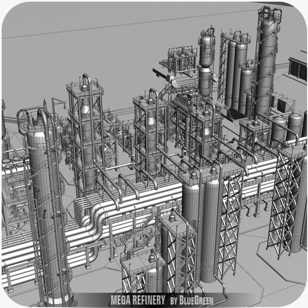 3d mega refinery industrial
