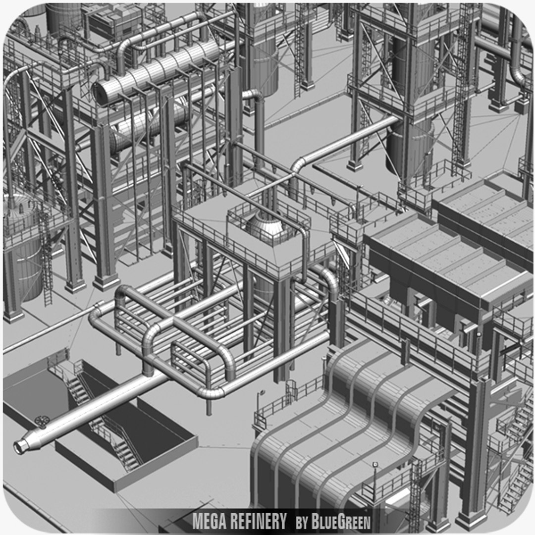 3d mega refinery industrial