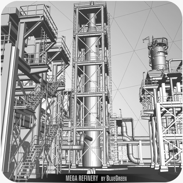 3d mega refinery industrial