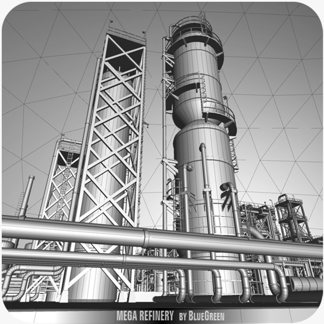 3d mega refinery industrial