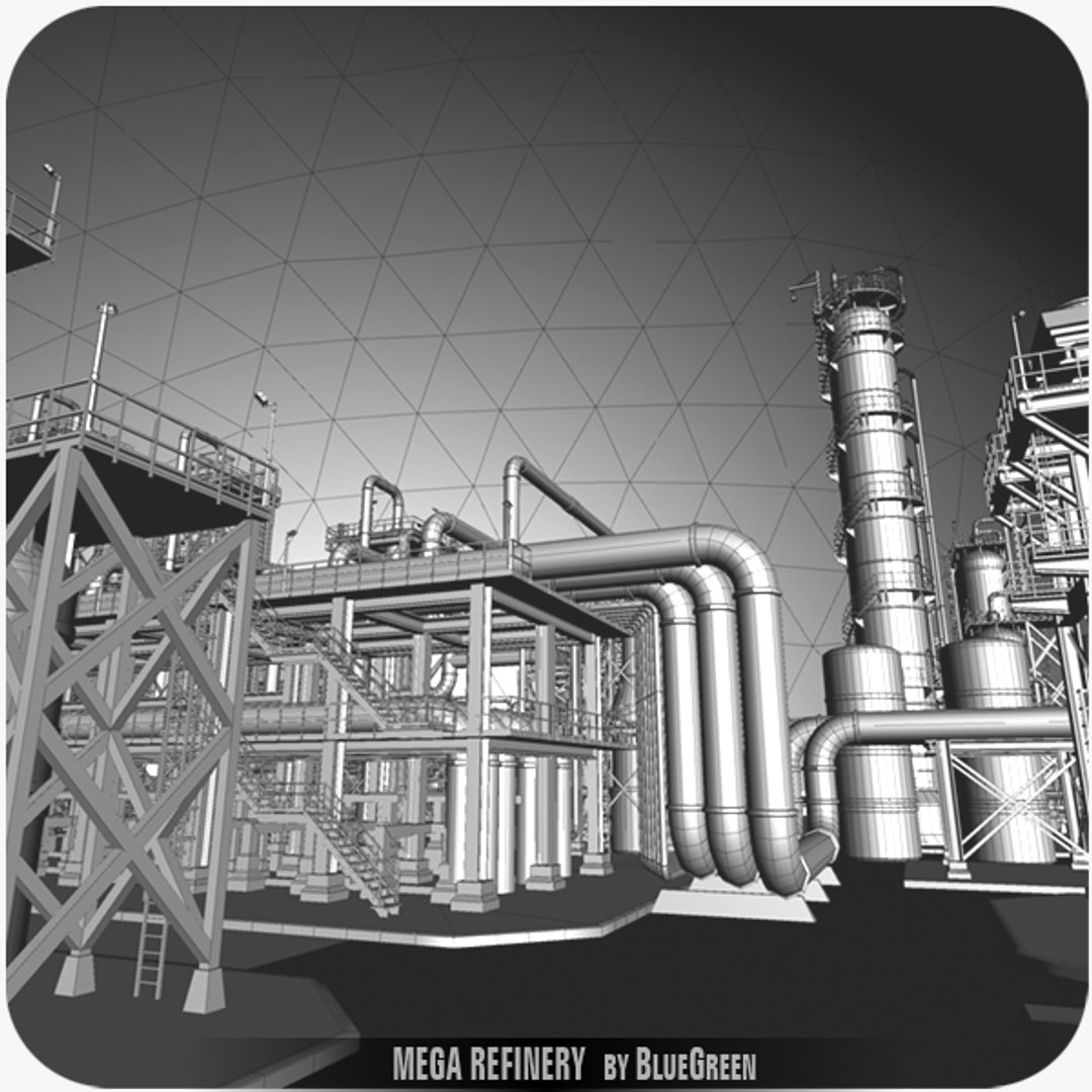 3d mega refinery industrial