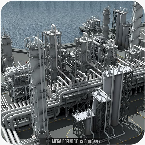 3d mega refinery industrial