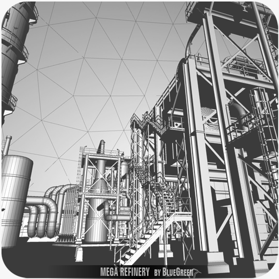 3d mega refinery industrial