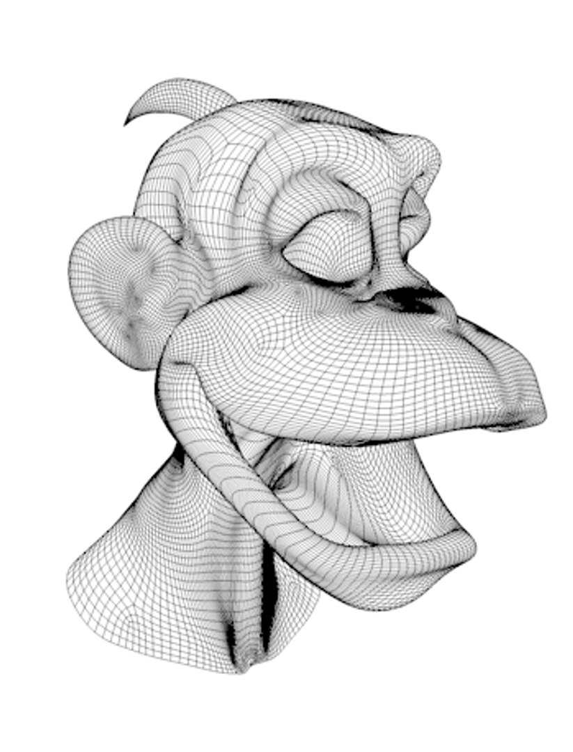 3d monkey head cartoon model