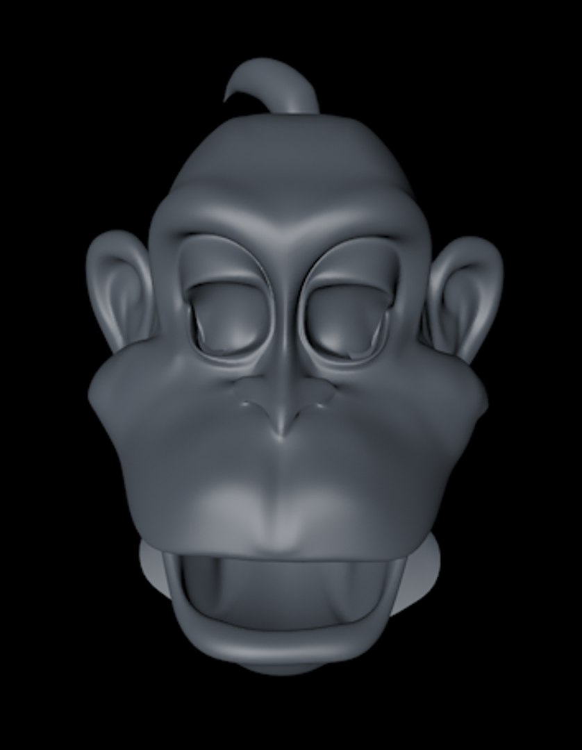 3d monkey head cartoon model