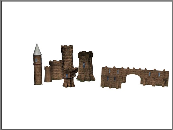 3d model castle building pack
