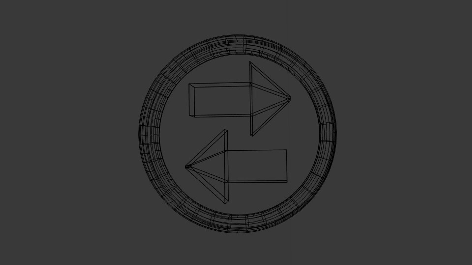 3d model twin arrow symbol