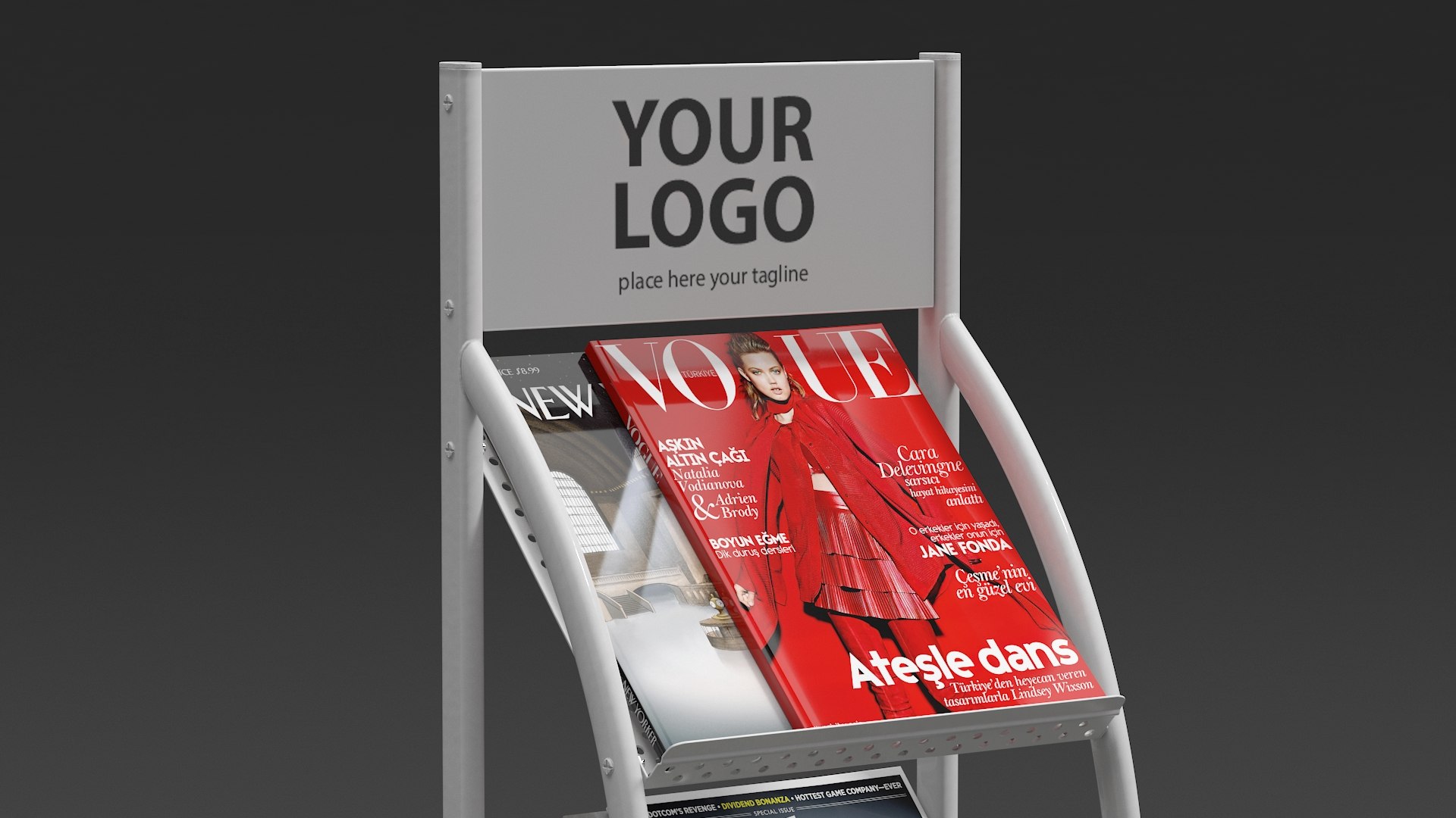 White Magazine Display Mockup With Magazines 3D - TurboSquid 2073300
