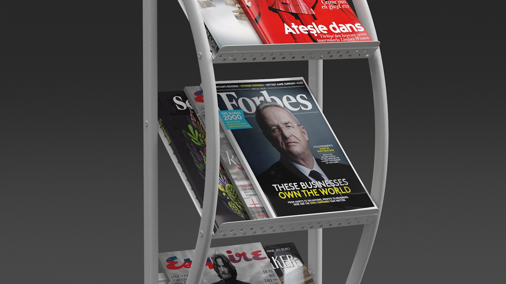 White Magazine Display Mockup With Magazines 3D - TurboSquid 2073300
