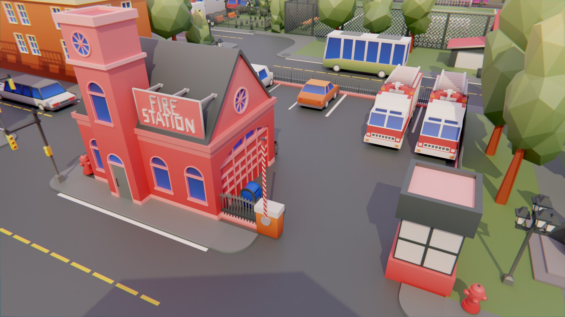 3D Low Poly Town Asset Pack - TurboSquid 2356124