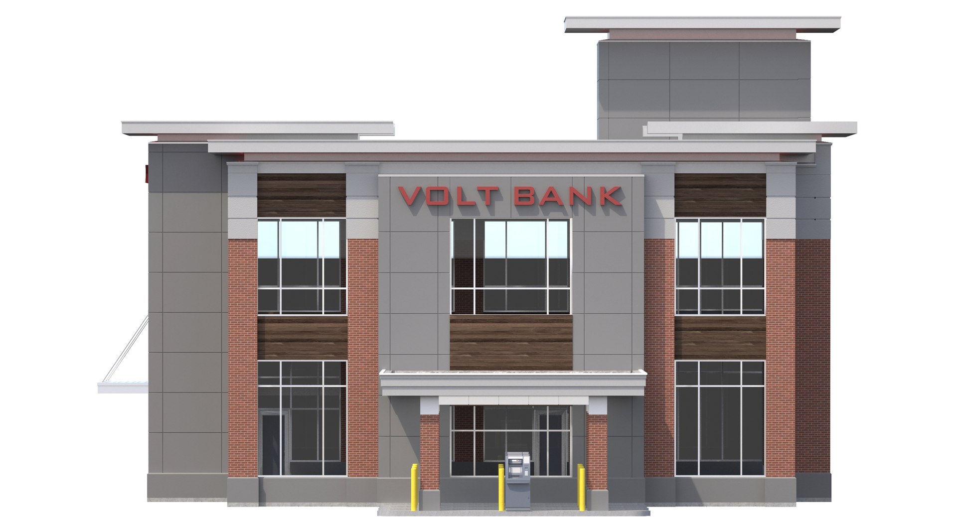 Bank Commercial Drive-thru 3D Model - TurboSquid 1294678