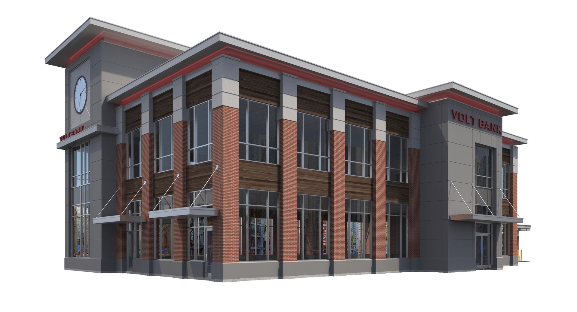 Bank Commercial Drive-thru 3D Model - TurboSquid 1294678