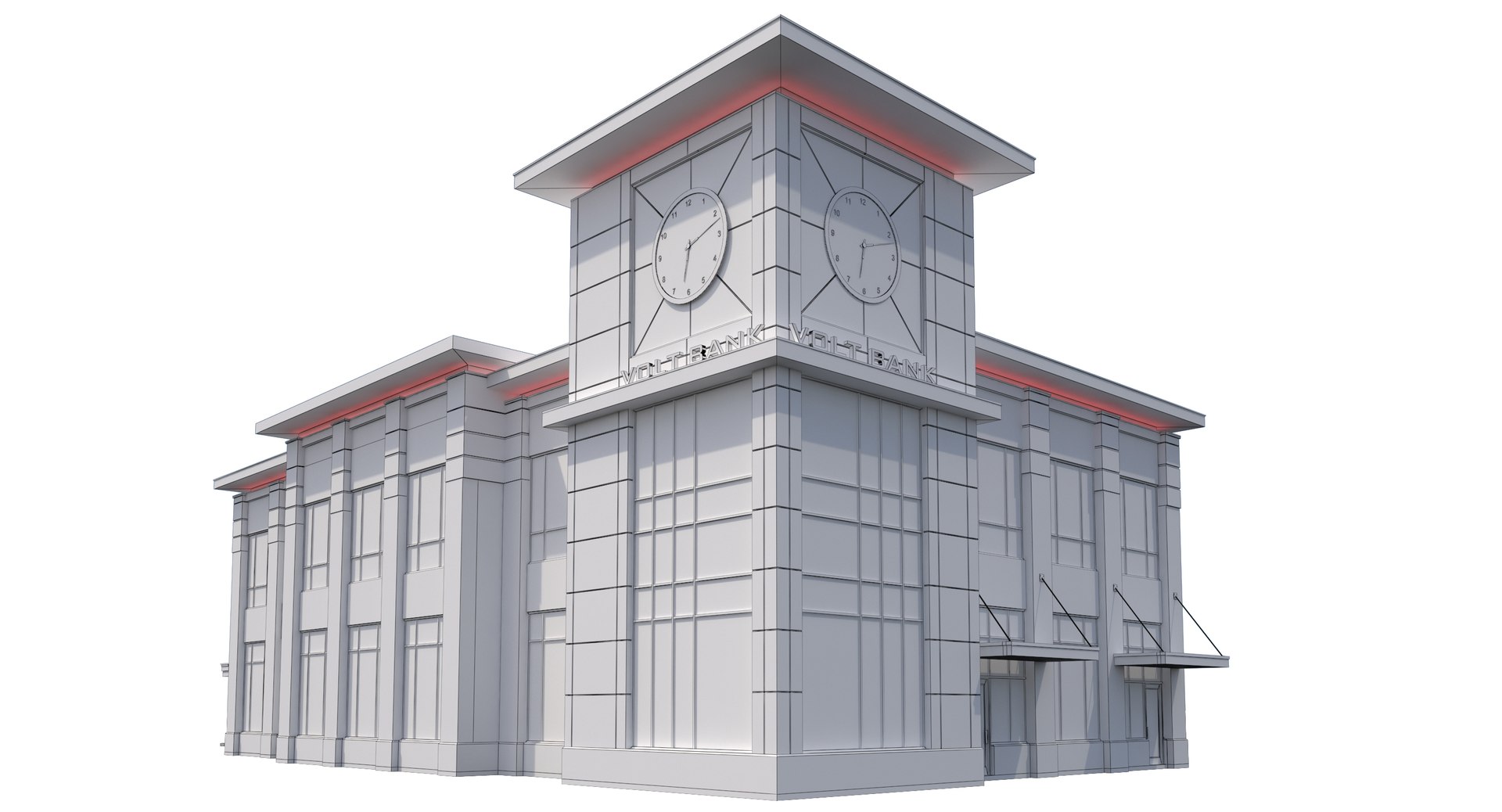 Bank commercial drive-thru 3D model - TurboSquid 1294678