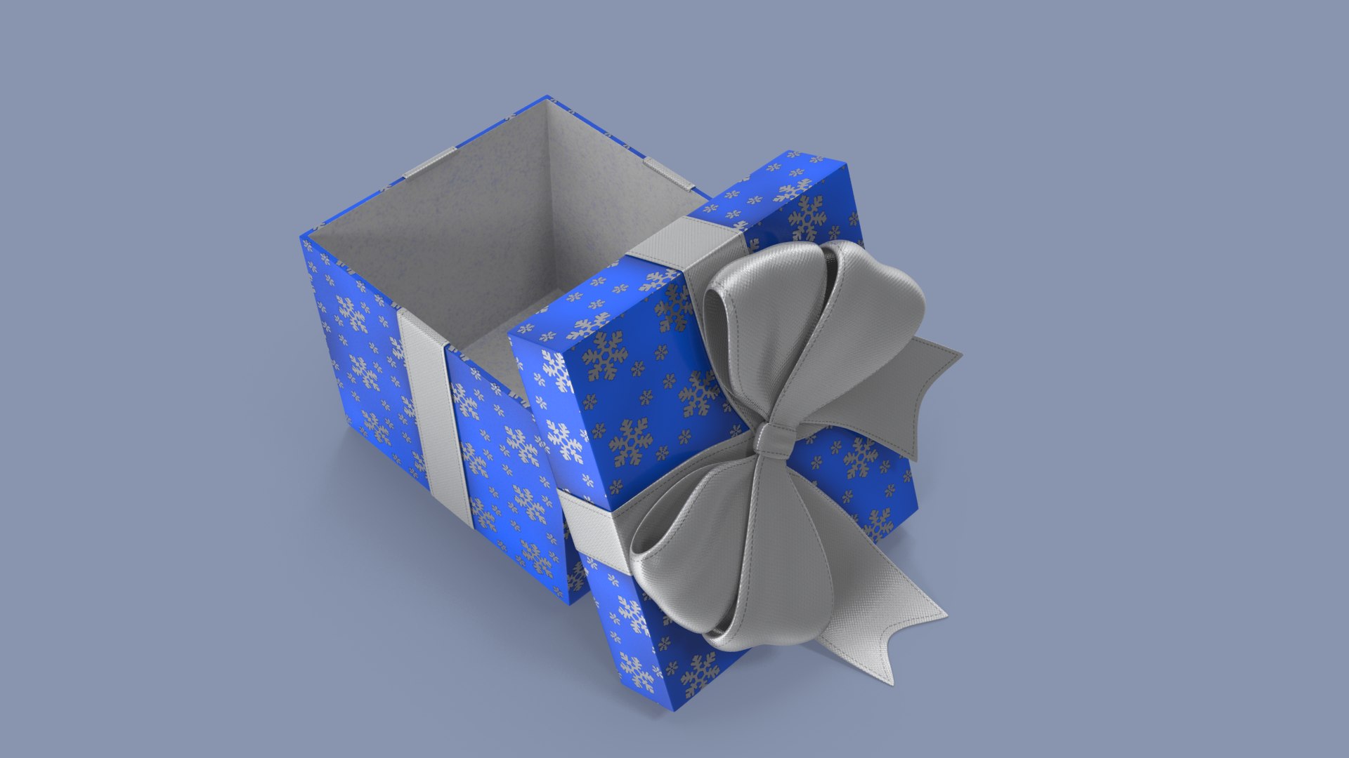 Gift Box Cube Blue open model - TurboSquid 1745757