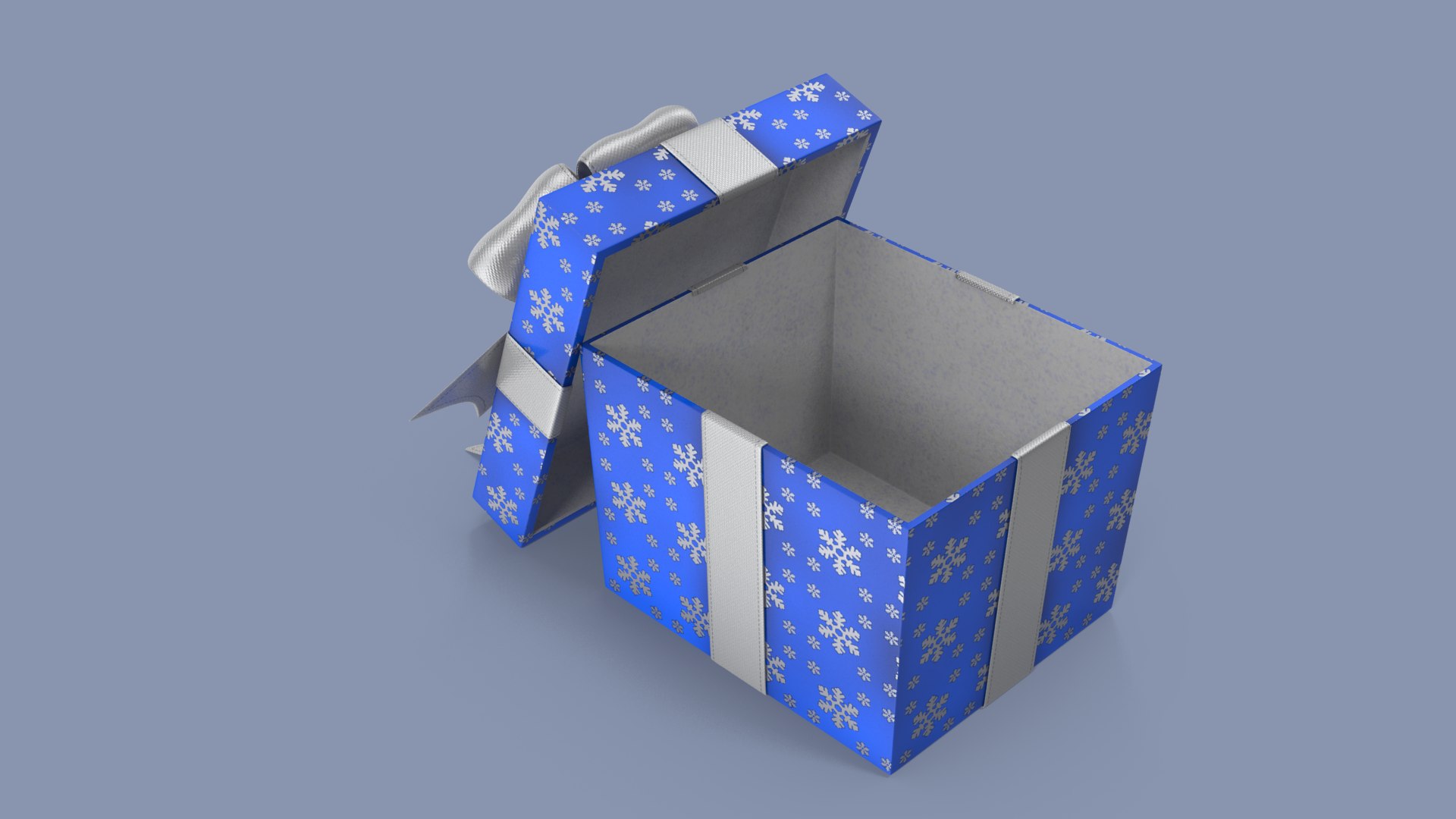 Gift Box Cube Blue open model - TurboSquid 1745757