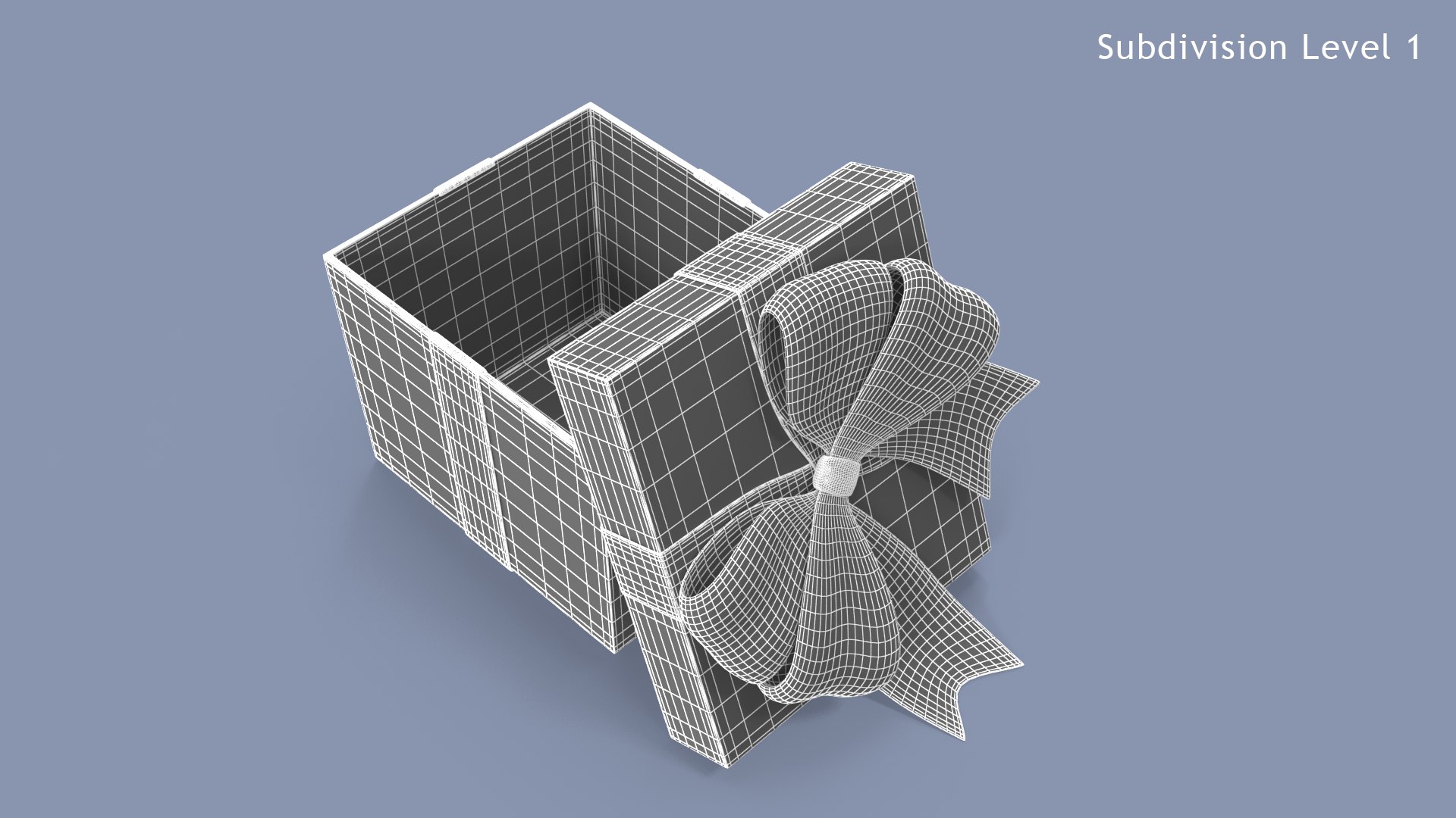 Gift Box Cube Blue open model - TurboSquid 1745757