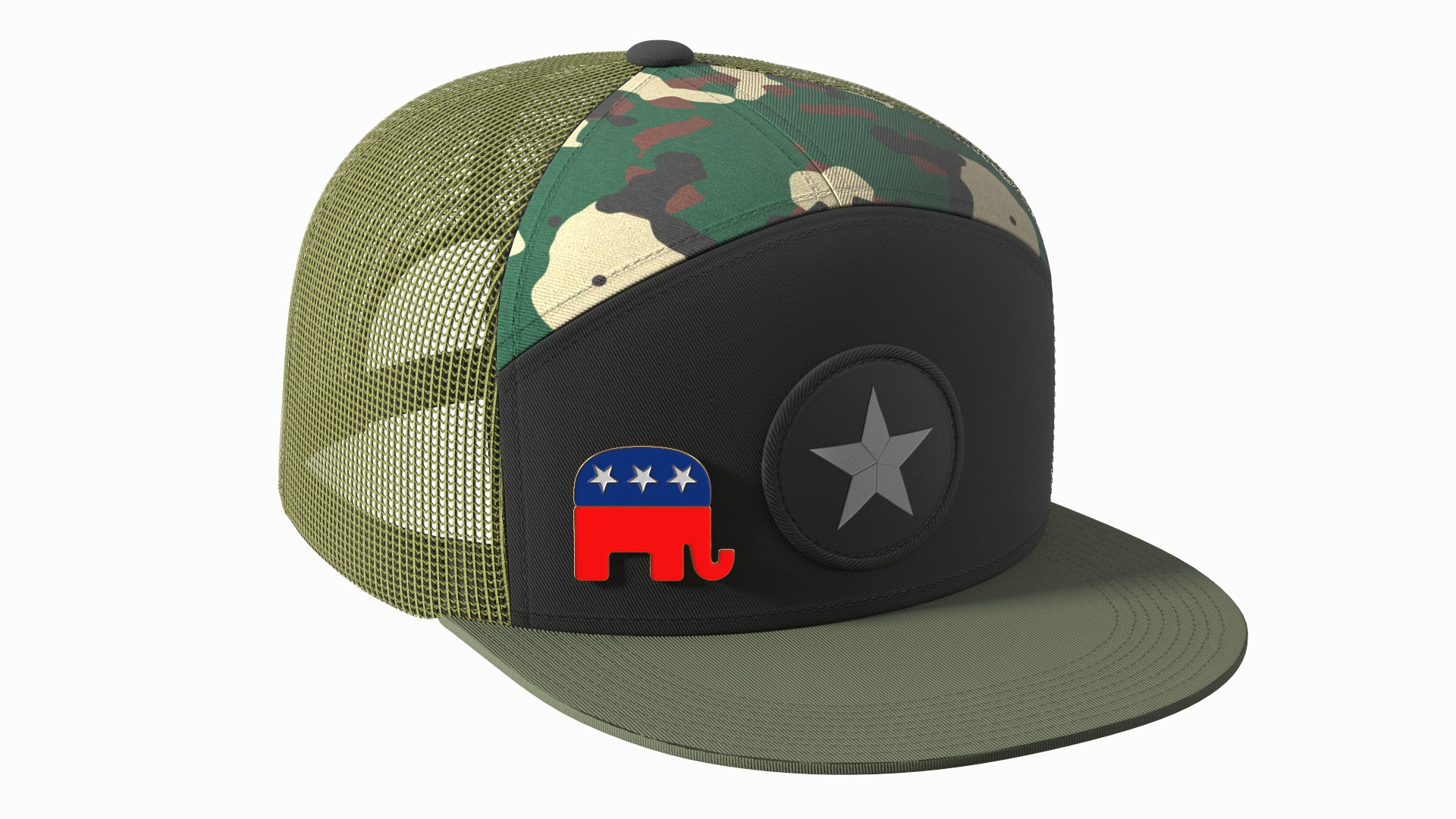 Camouflage Cap With Republican Badge 3D Model - TurboSquid 2320958