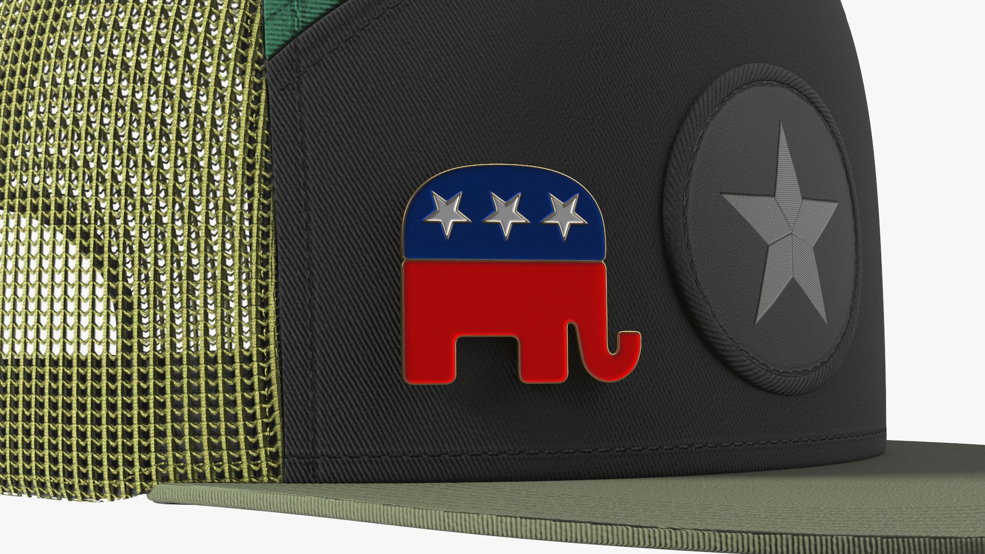 Camouflage Cap With Republican Badge 3D Model - TurboSquid 2320958