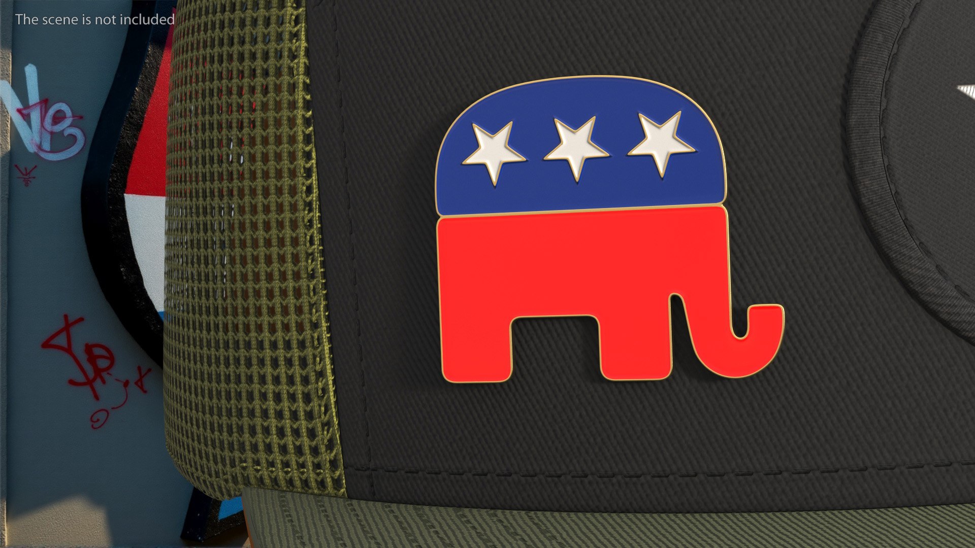 Camouflage Cap With Republican Badge 3D Model - TurboSquid 2320958