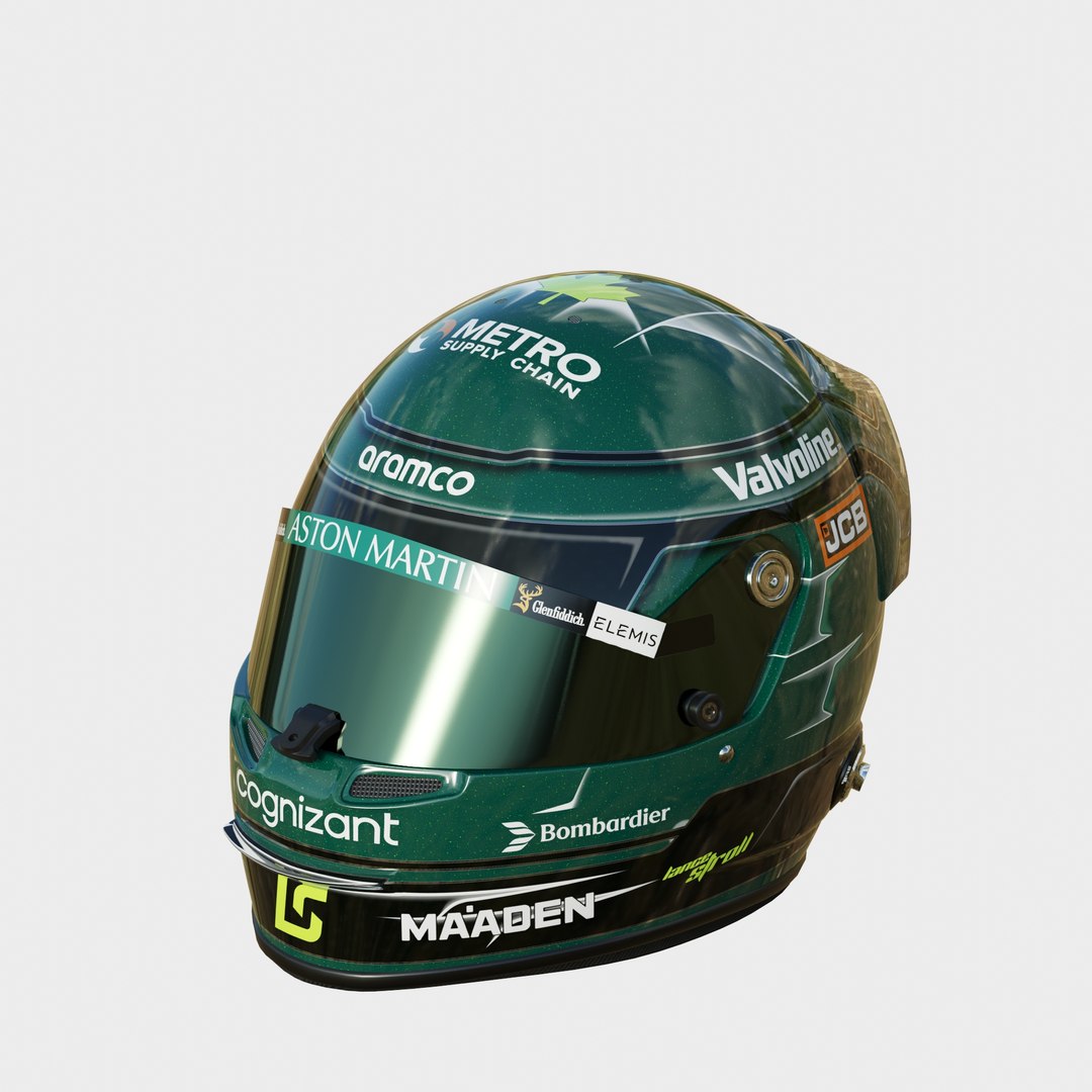 F1 Lance Stroll Helmet 2025 3D Model - TurboSquid 2370870