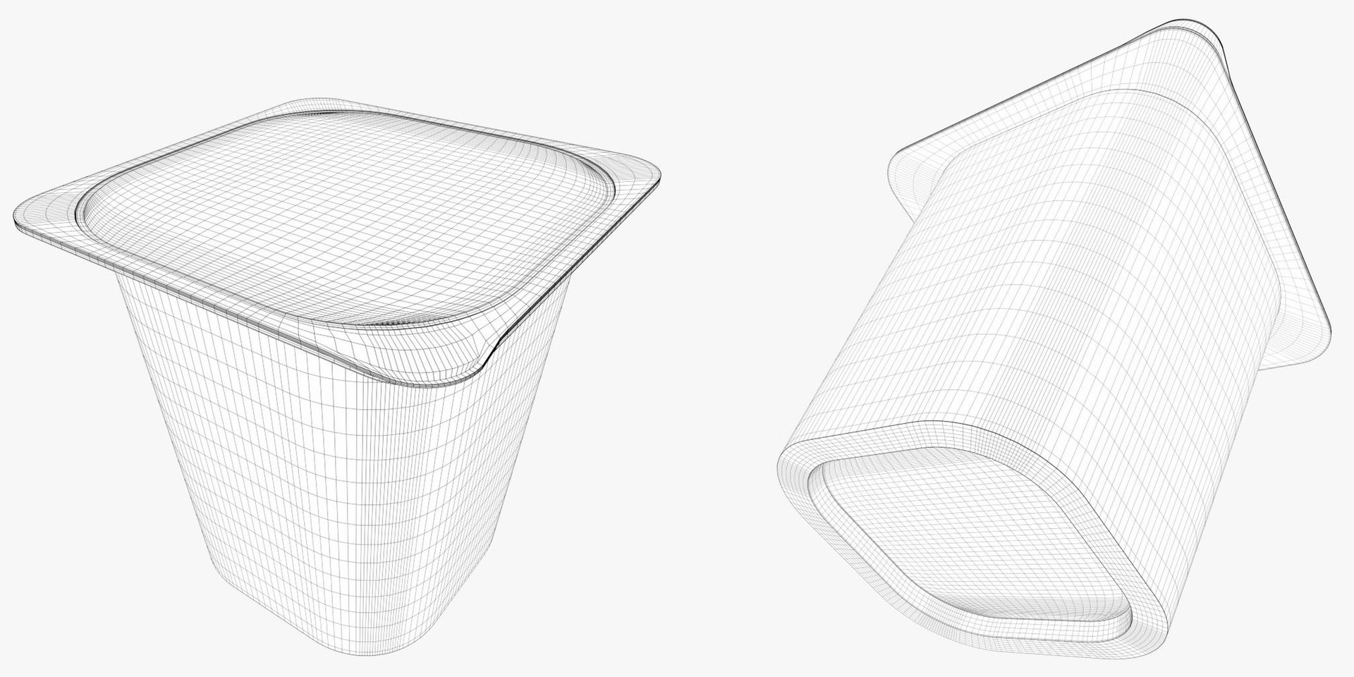 3D Yogurt Square Cup Closed - TurboSquid 1599493
