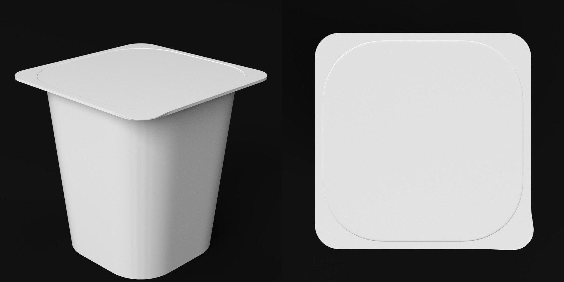 3D Yogurt Square Cup Closed - TurboSquid 1599493