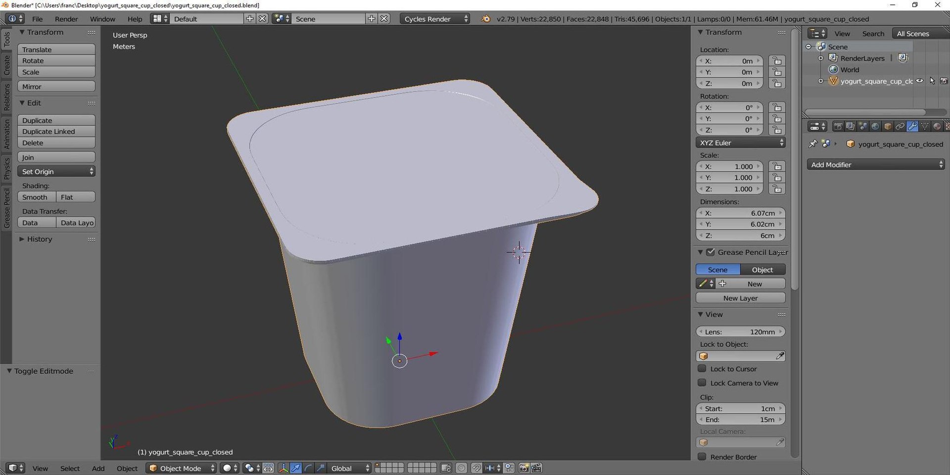 3D Yogurt Square Cup Closed - TurboSquid 1599493