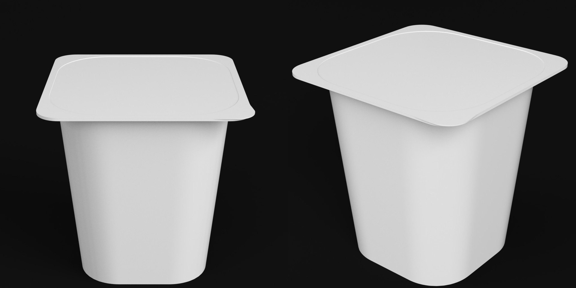 3D Yogurt Square Cup Closed - TurboSquid 1599493