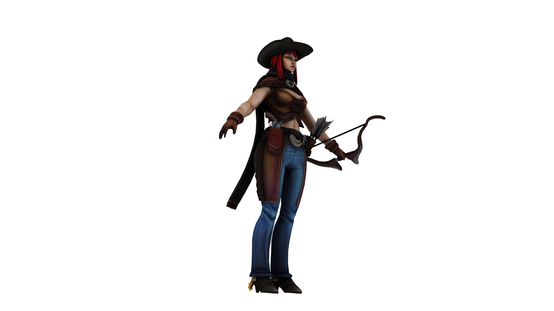 Stylized Female Outlaw Ranger 3D Character 3D Model - TurboSquid 2459505