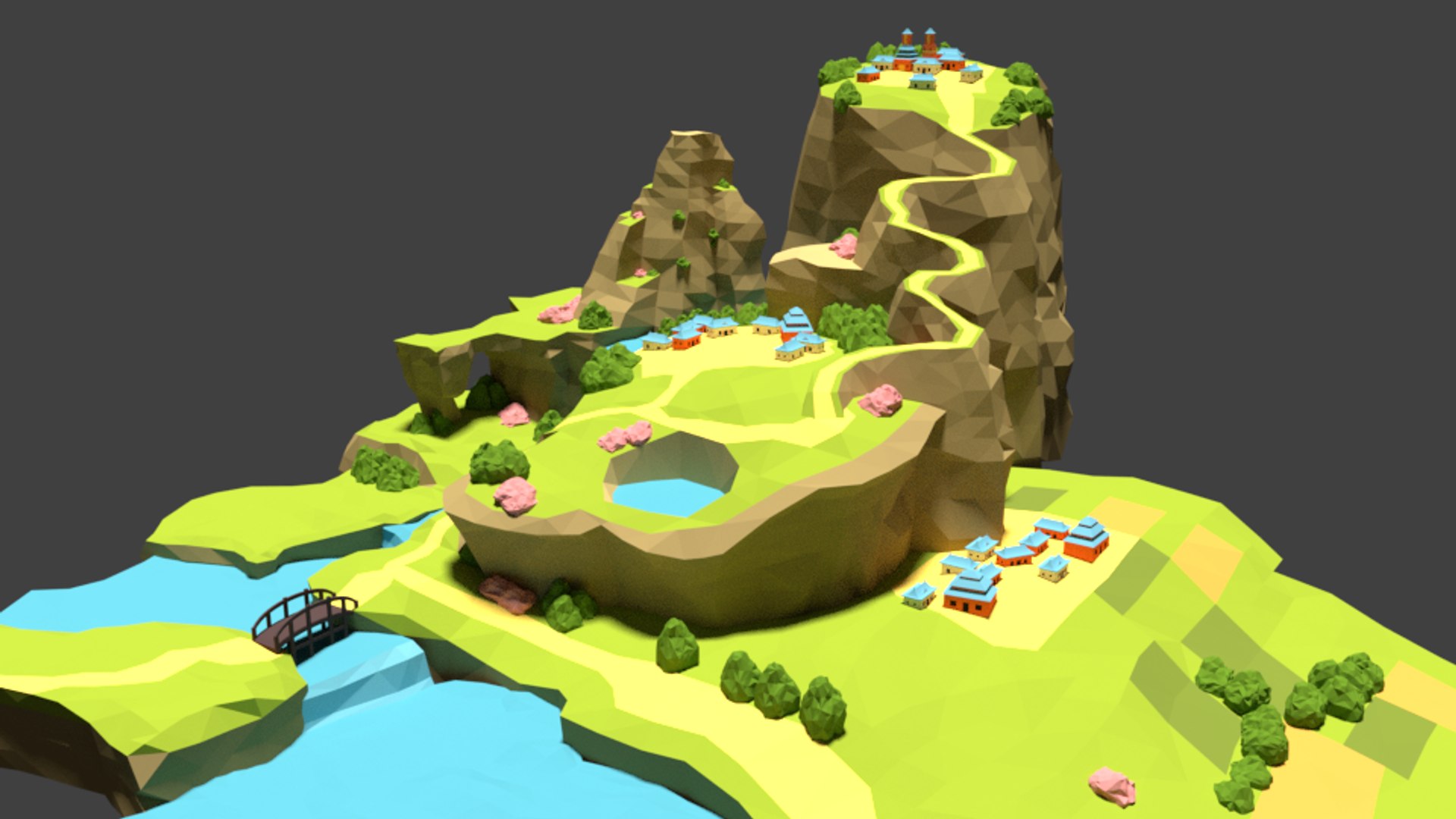3d model landscape asian